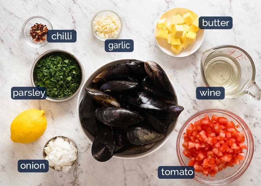 How to cook Mussels with Garlic White Wine Sauce - RecipeTin Eats
