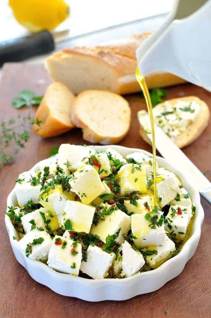 Feta Marinated with Herbs and Chilli - RecipeTin Eats