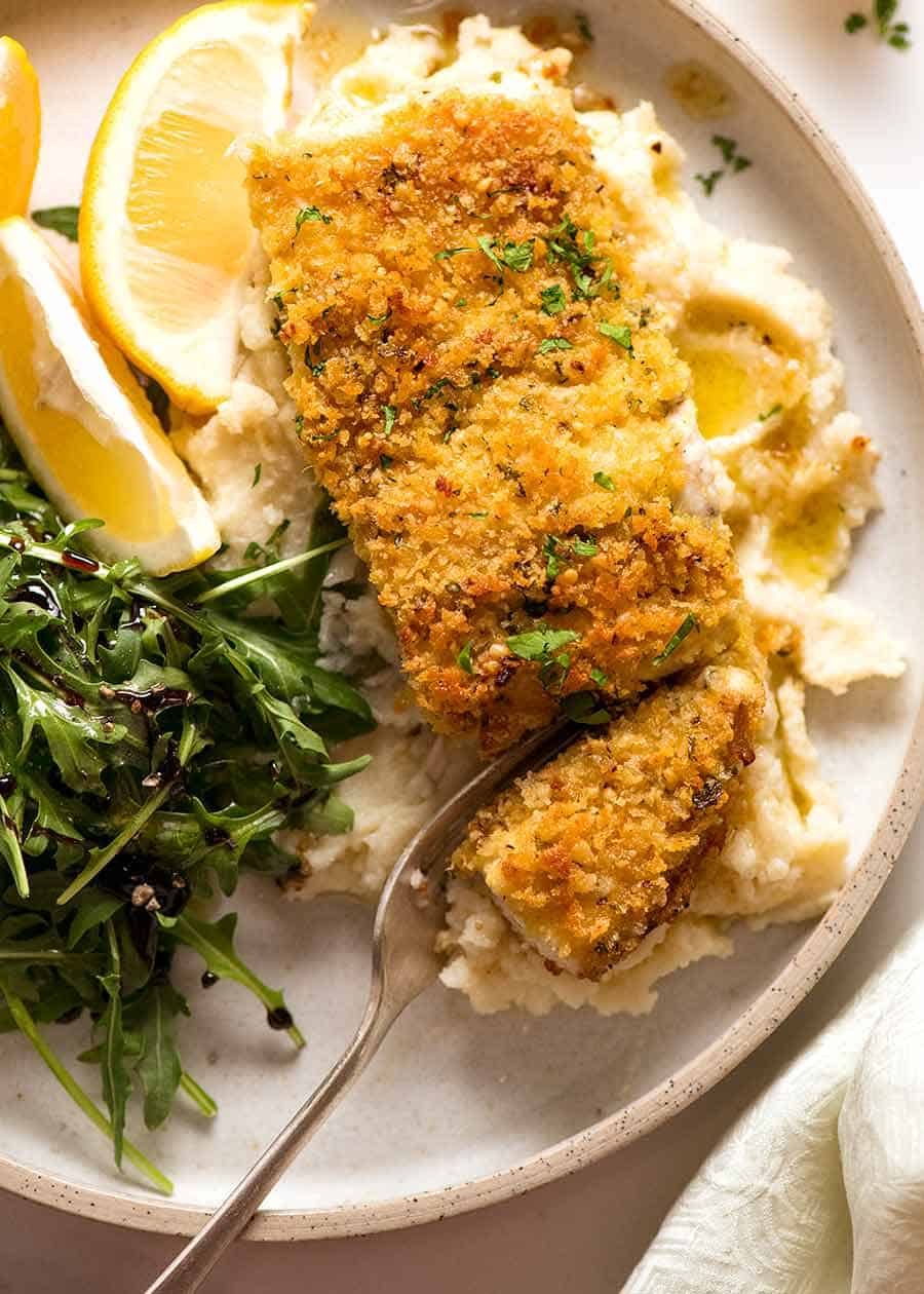 Emergency Easy Fish Recipe Parmesan Crumbed Fish Recipetin Eats