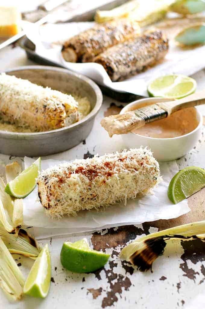 Grilled Mexican Corn with Chipotle Adobo Sauce - RecipeTin Eats