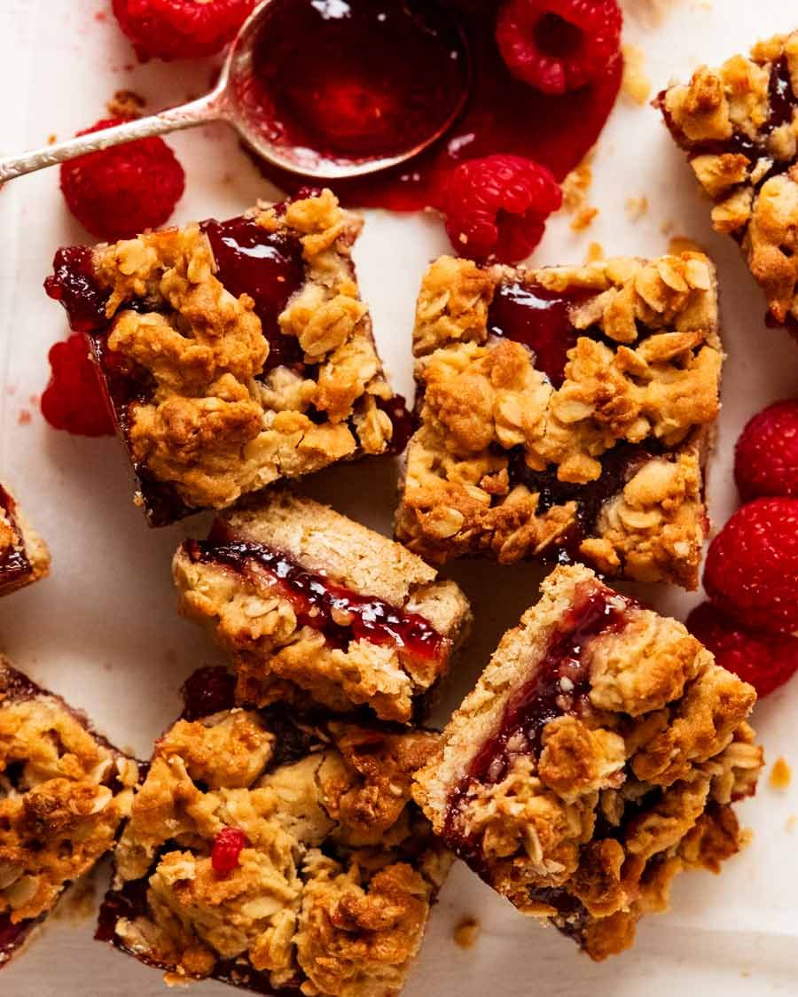 Raspberry Jam Oat Bars - RecipeTin Eats