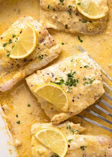 Baked Fish with Lemon Cream Sauce - RecipeTin Eats
