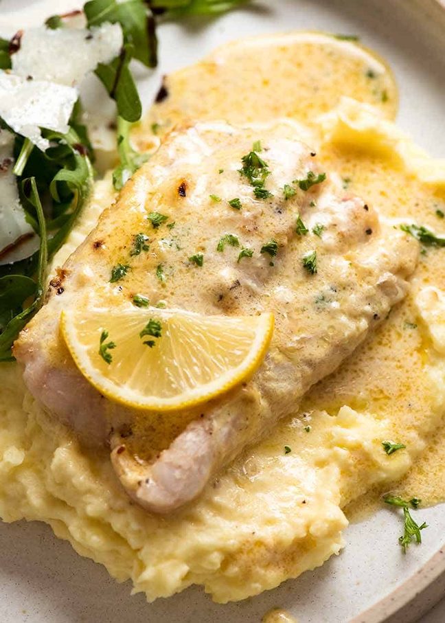 Baked Fish with Lemon Cream Sauce - RecipeTin Eats