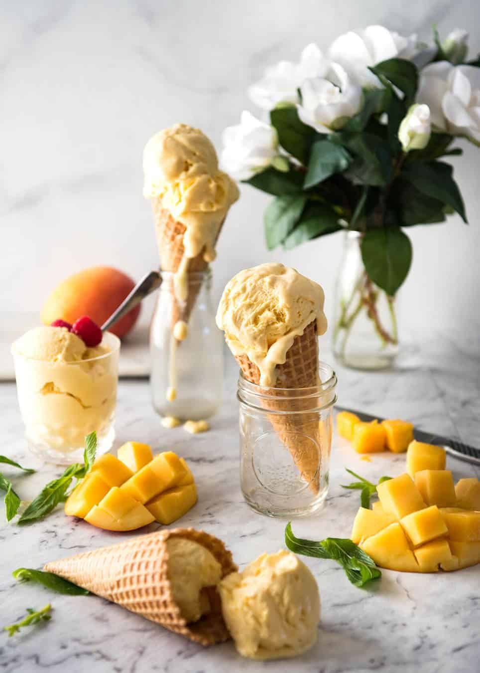 Homemade Mango Ice Cream Recipe (No Ice Cream Maker!) - RecipeTin Eats
