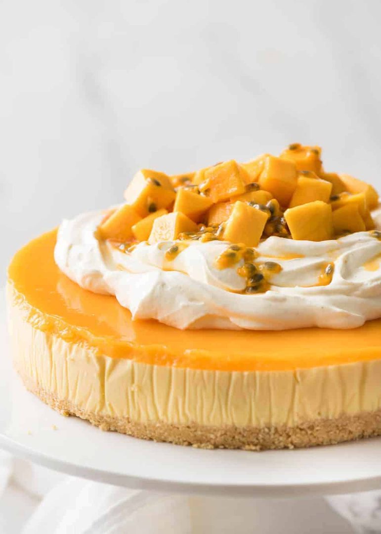 No Bake Mango Cheesecake - RecipeTin Eats