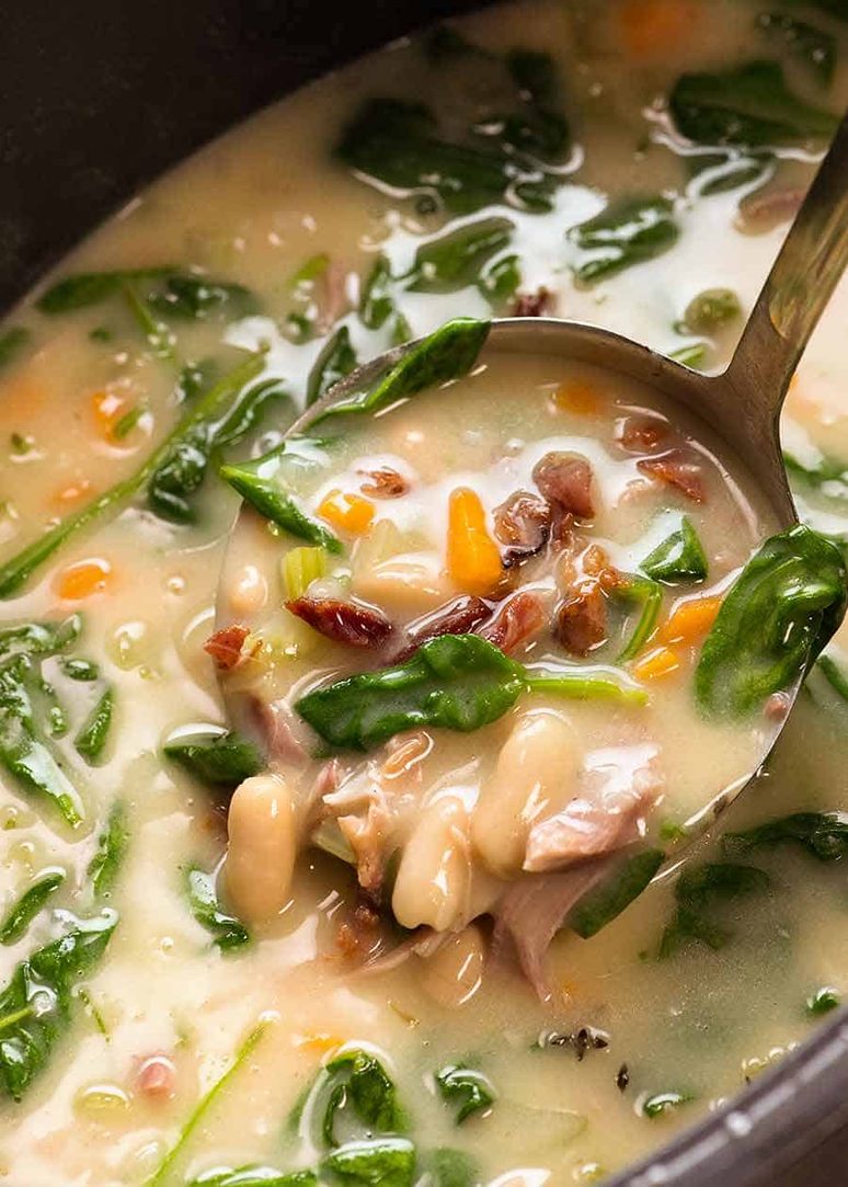 Creamy Ham Bone Soup with Beans - RecipeTin Eats