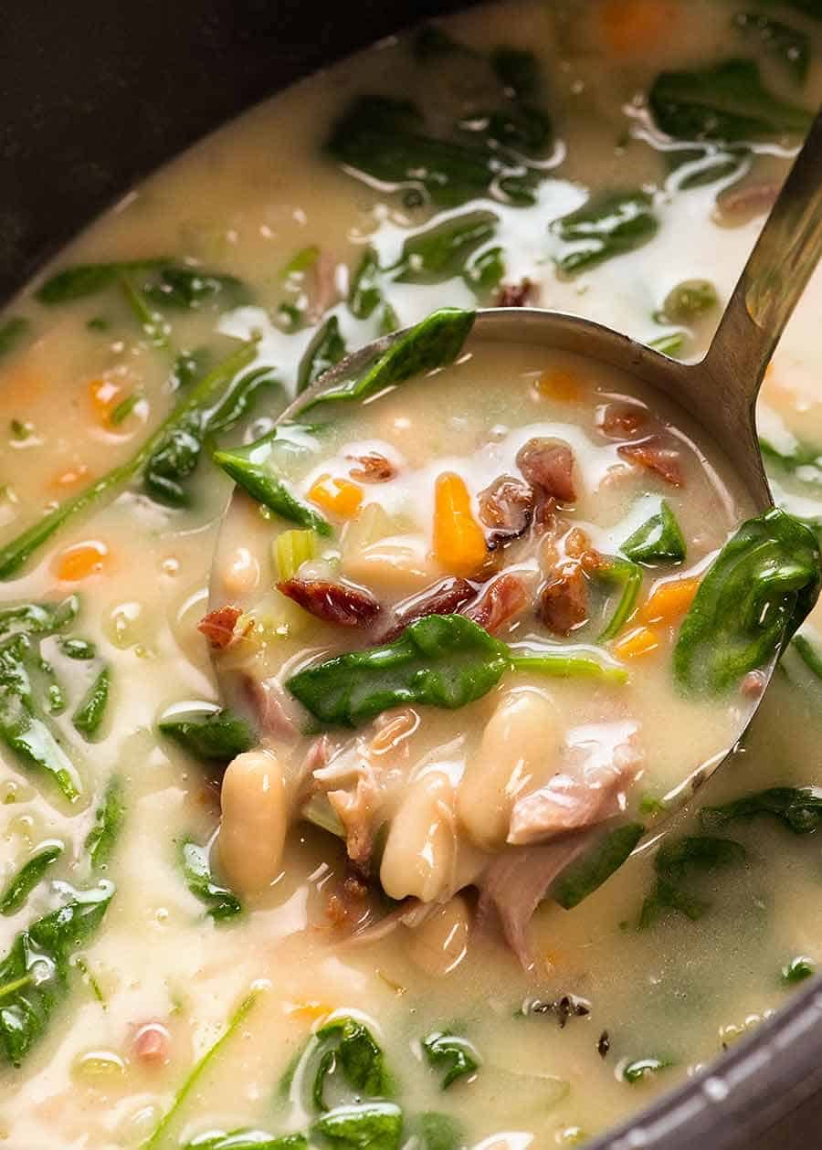 Creamy Ham Bone Soup with Beans - RecipeTin Eats