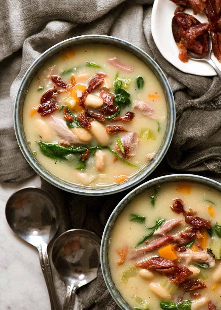 Creamy Ham Bone Soup with Beans - RecipeTin Eats