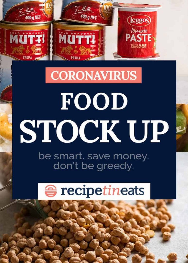 My GOLD TIPS: What food to stock up on for coronavirus - RecipeTin Eats