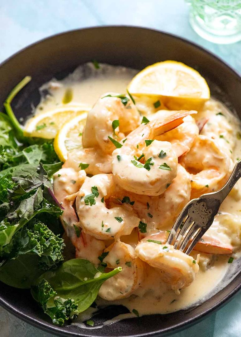 Creamy Garlic Prawns (Shrimp) - RecipeTin Eats