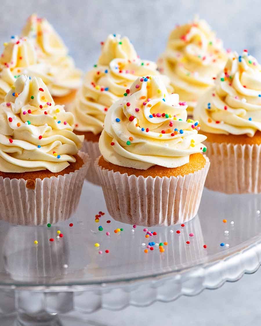Vanilla Cupcakes (that actually stay moist) - RecipeTin Eats