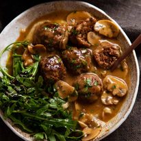 Salisbury steak meatballs with mushroom gravy - RecipeTin Eats