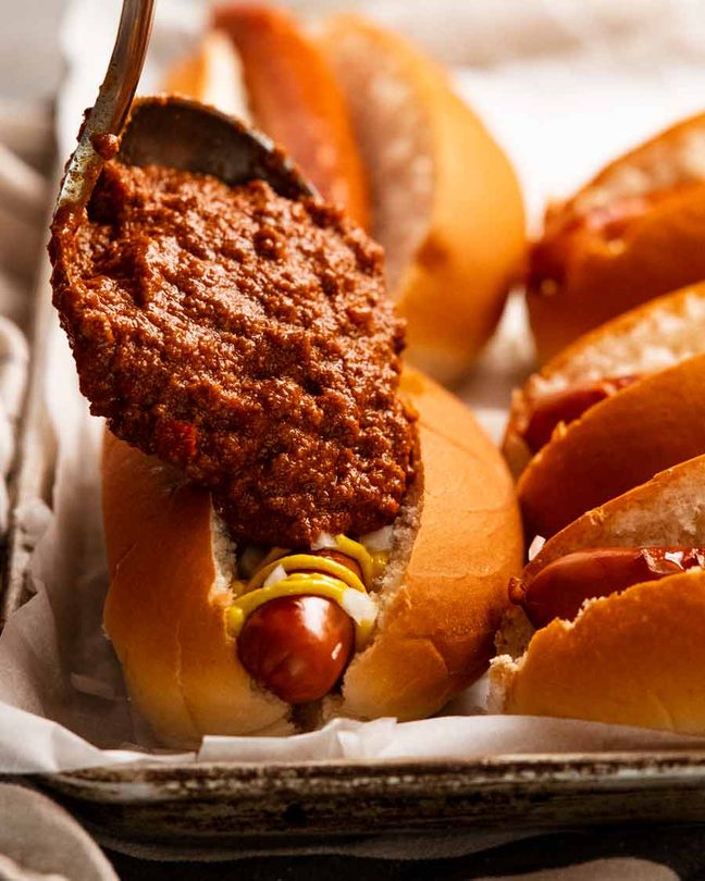 Chili dogs - RecipeTin Eats
