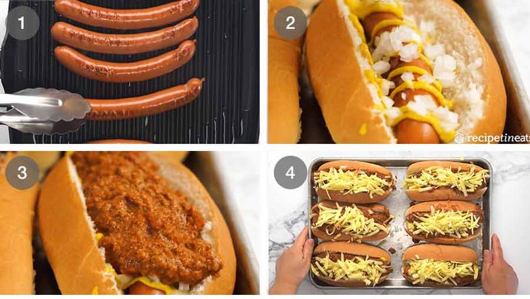 Chili dogs - RecipeTin Eats