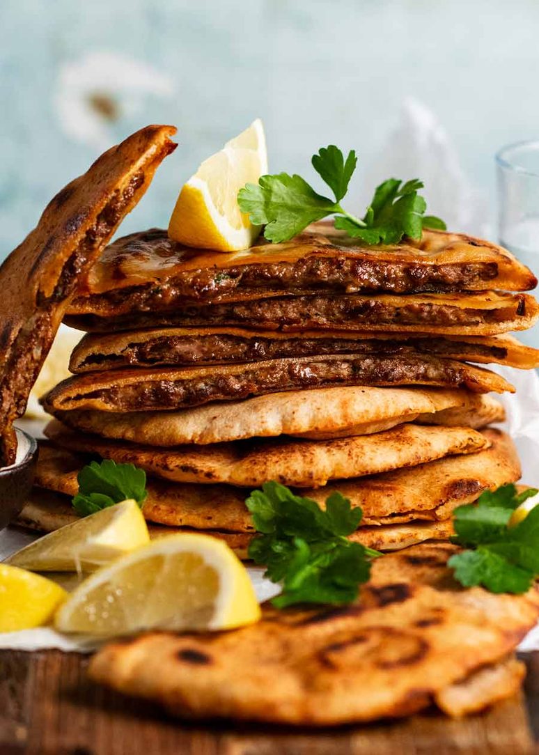 Arayes - Lebanese Meat-Stuffed Crispy Pita - RecipeTin Eats