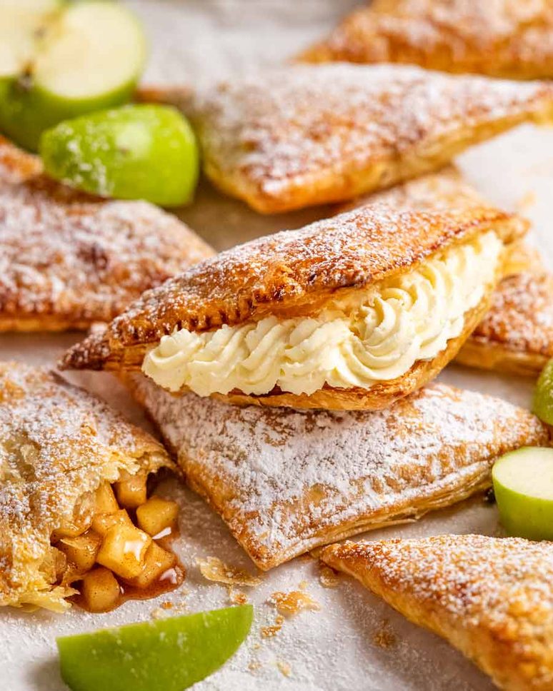 Apple Turnovers - with cream filled option - RecipeTin Eats