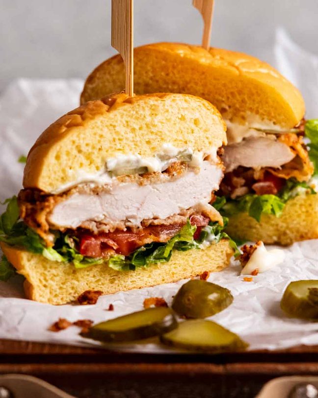 Henry's Crispy Fried Chicken Burger - RecipeTin Eats