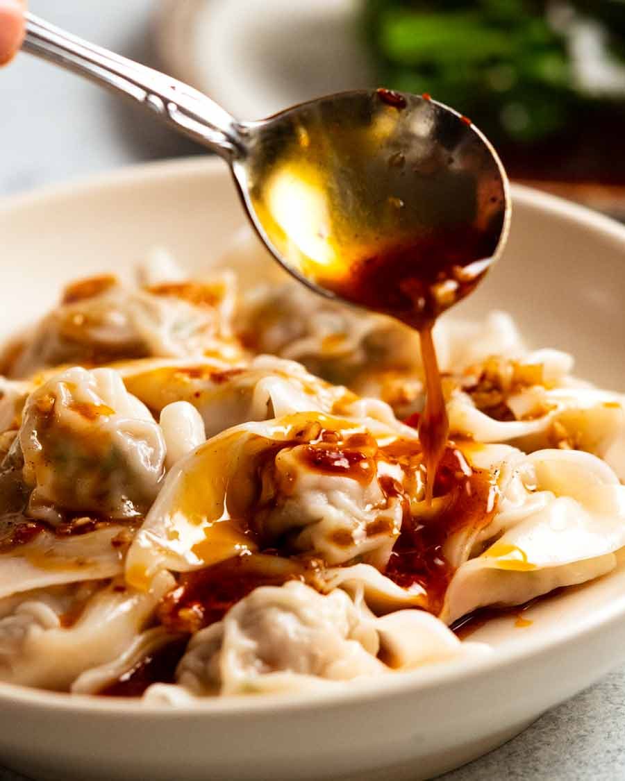 Spicy Wontons in Chilli Sauce - Din Tai Fung! - RecipeTin Eats