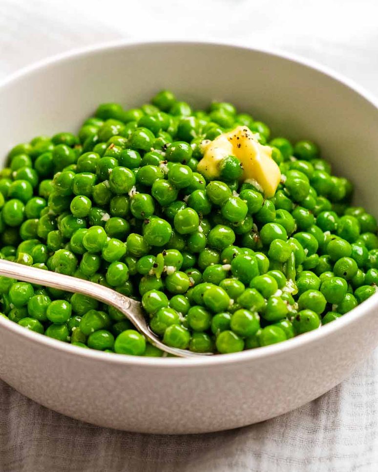 How I cook frozen peas - Garlic Buttered Peas - RecipeTin Eats