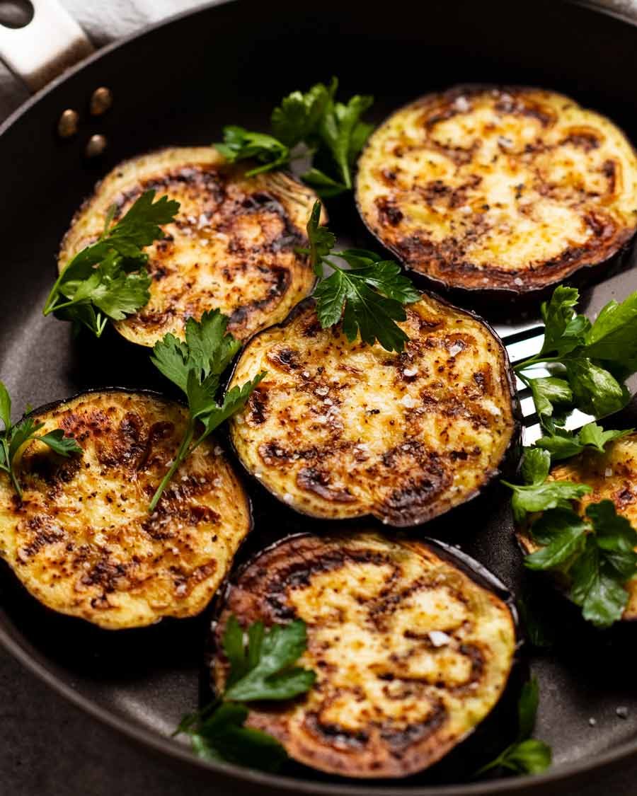 Almost no-oil Pan Fried Eggplant - RecipeTin Eats