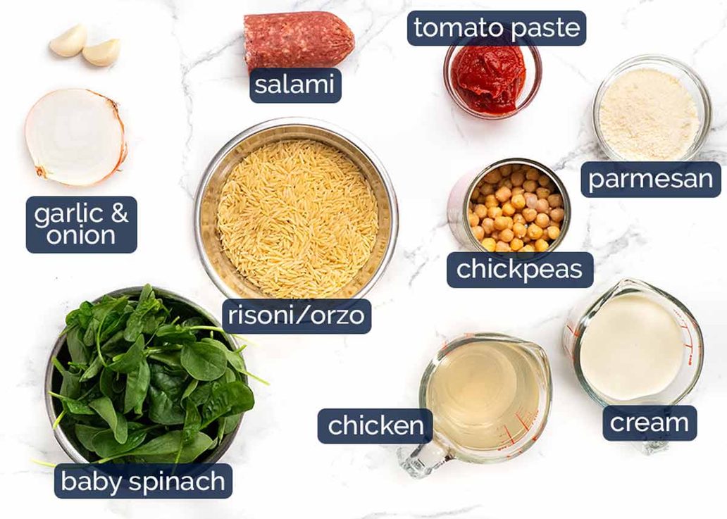 One pot chicken risoni with crispy salami - RecipeTin Eats
