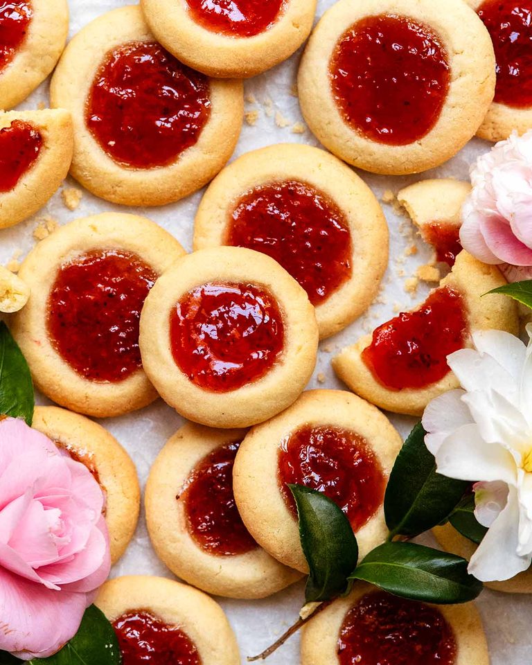 Jam Drops (Thumbprint Cookies) - RecipeTin Eats