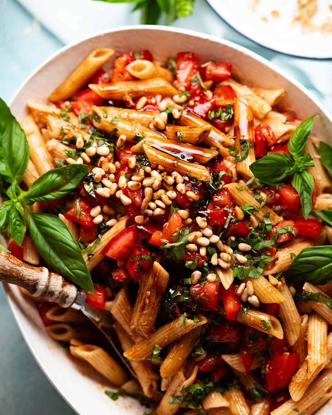 Bruschetta summer pasta salad - RecipeTin Eats