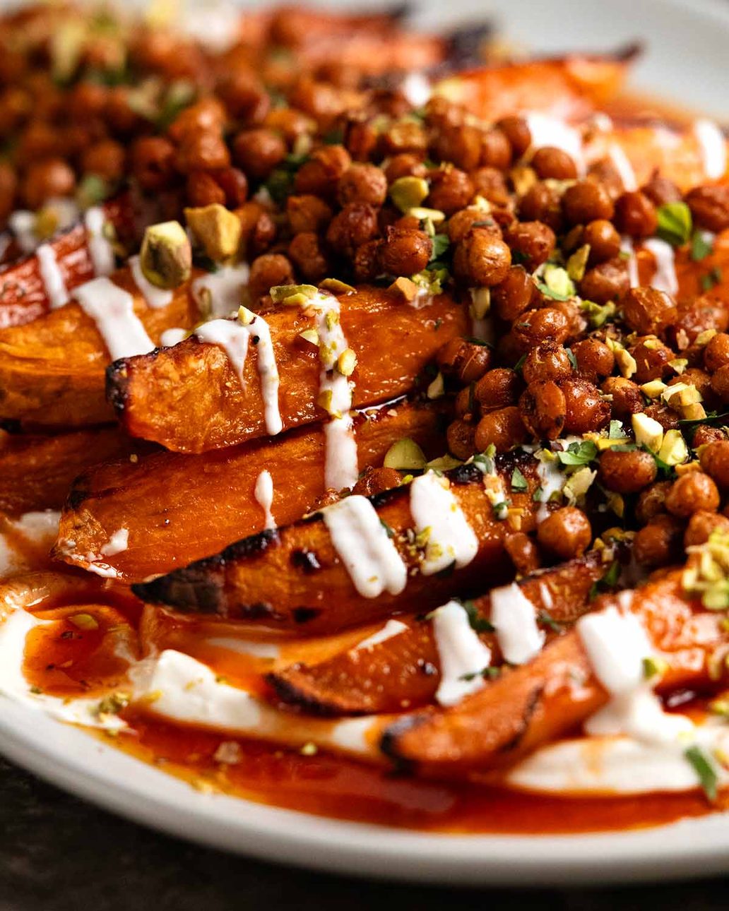 Maple sweet potato salad with whipped tahini - RecipeTin Eats