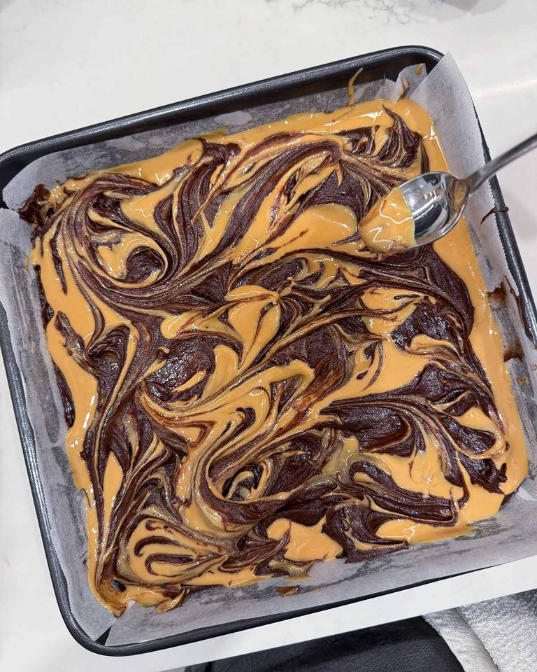 Peanut Butter Stuffed Brownies - RecipeTin Eats