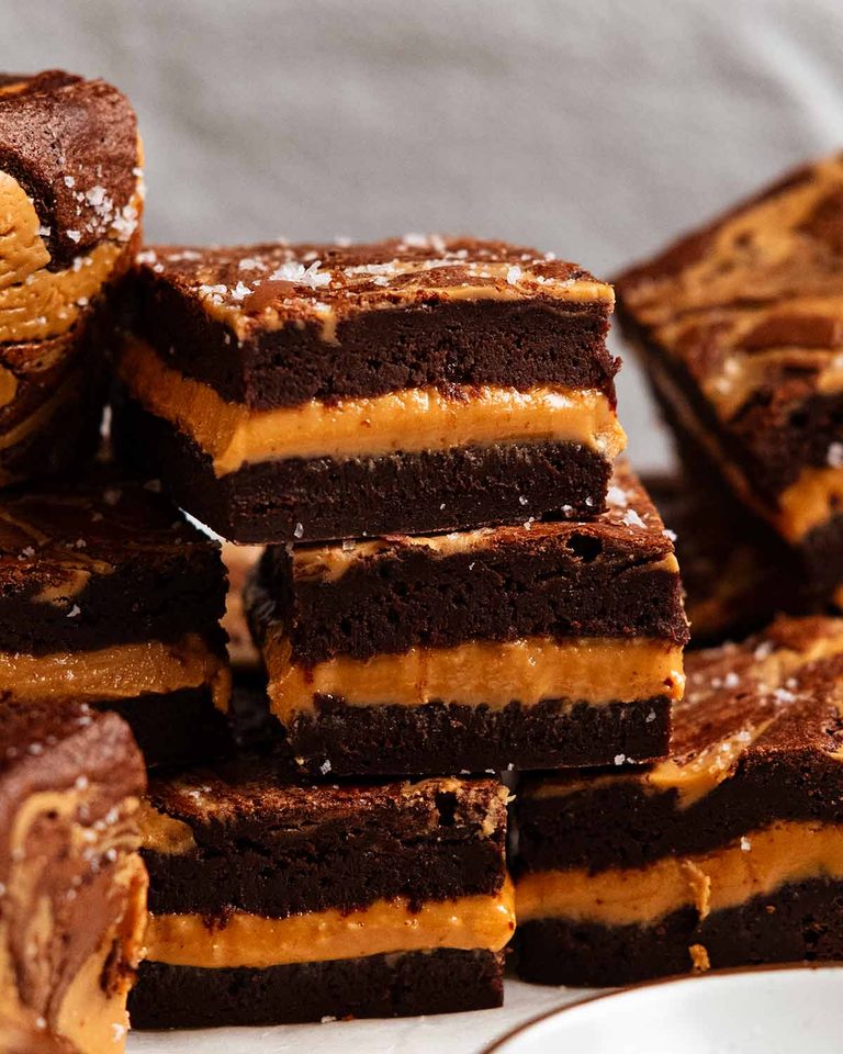 Peanut Butter Stuffed Brownies - RecipeTin Eats