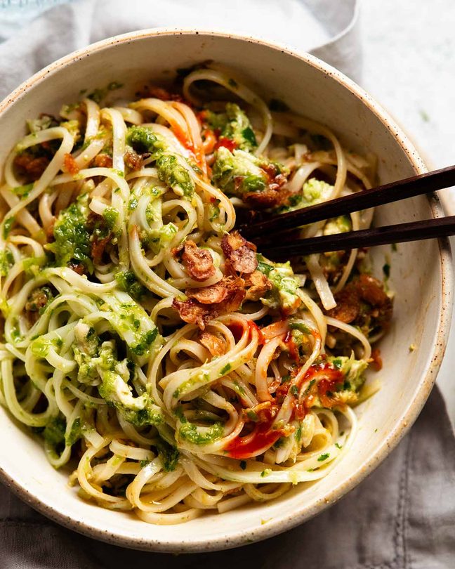 Green Ginger Rice Noodles - RecipeTin Eats
