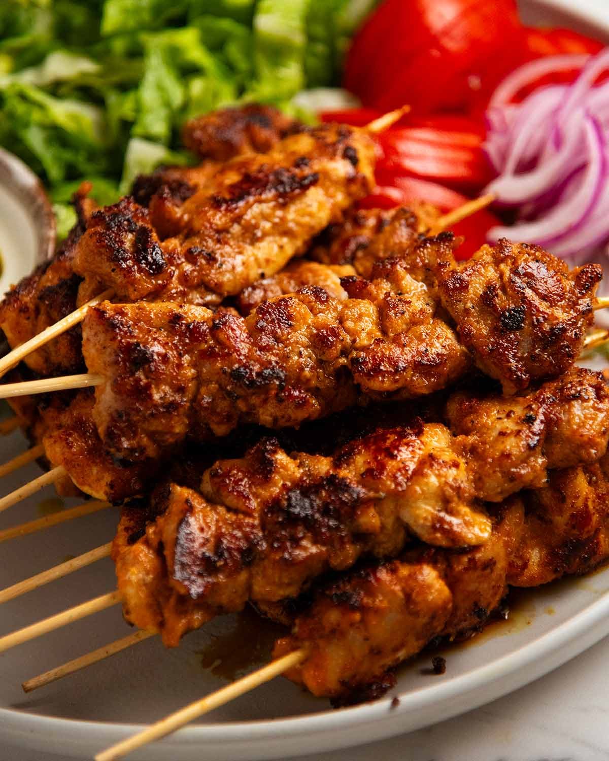 Charcoal Chicken Shop Chicken Skewers - RecipeTin Eats