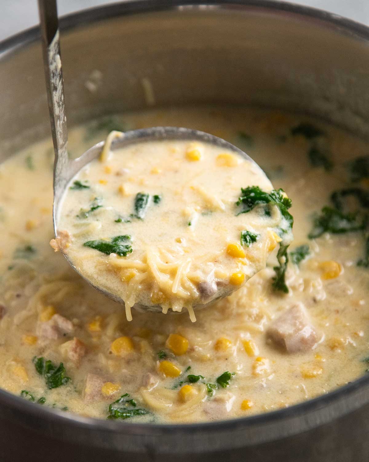 Chicken and Sweet Corn Soup with Noodles - RecipeTin Eats