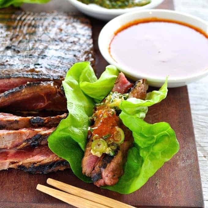 Momofuku Marinated Beef Skirt Steak Ssam | RecipeTin Eats