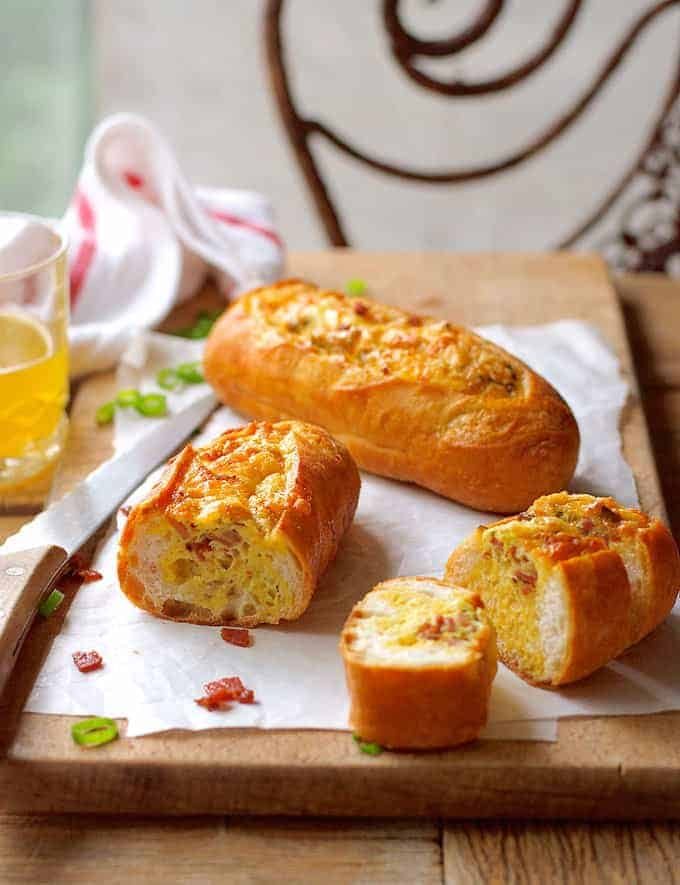 Cheese and Bacon Bread Boats | RecipeTin Eats