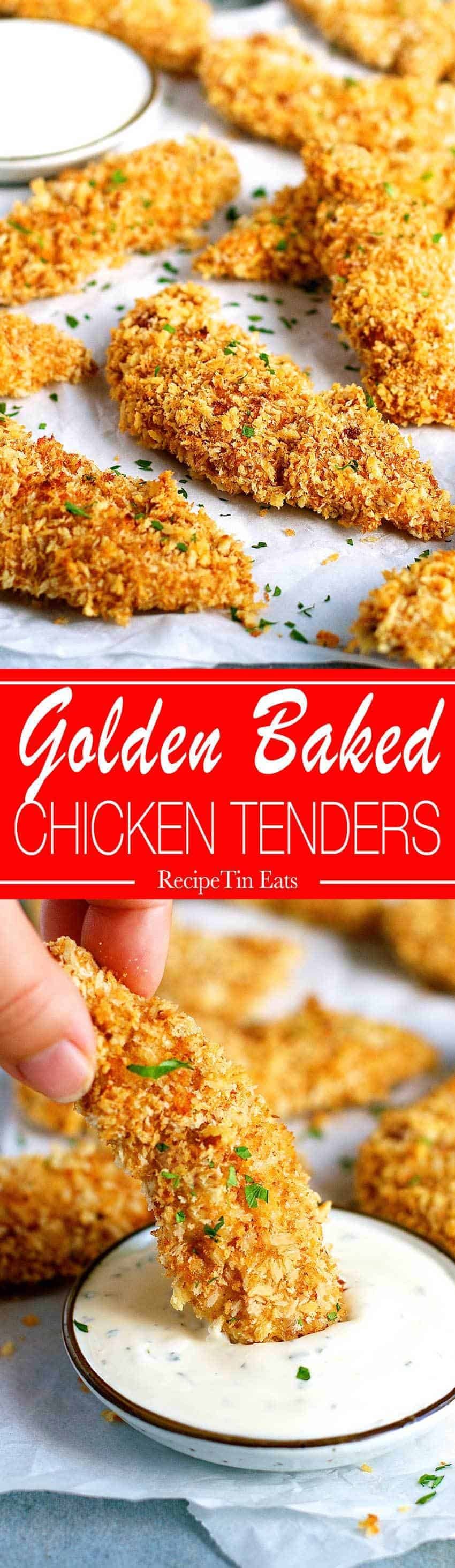 Truly Crispy Oven Baked Chicken Tenders | RecipeTin Eats