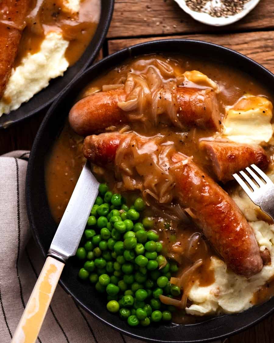 Bangers and Mash (Sausage with Onion Gravy) | RecipeTin Eats