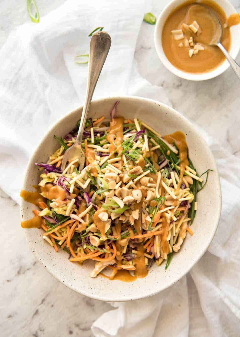 Chinese Chicken Salad with Asian Peanut Salad Dressing | RecipeTin Eats