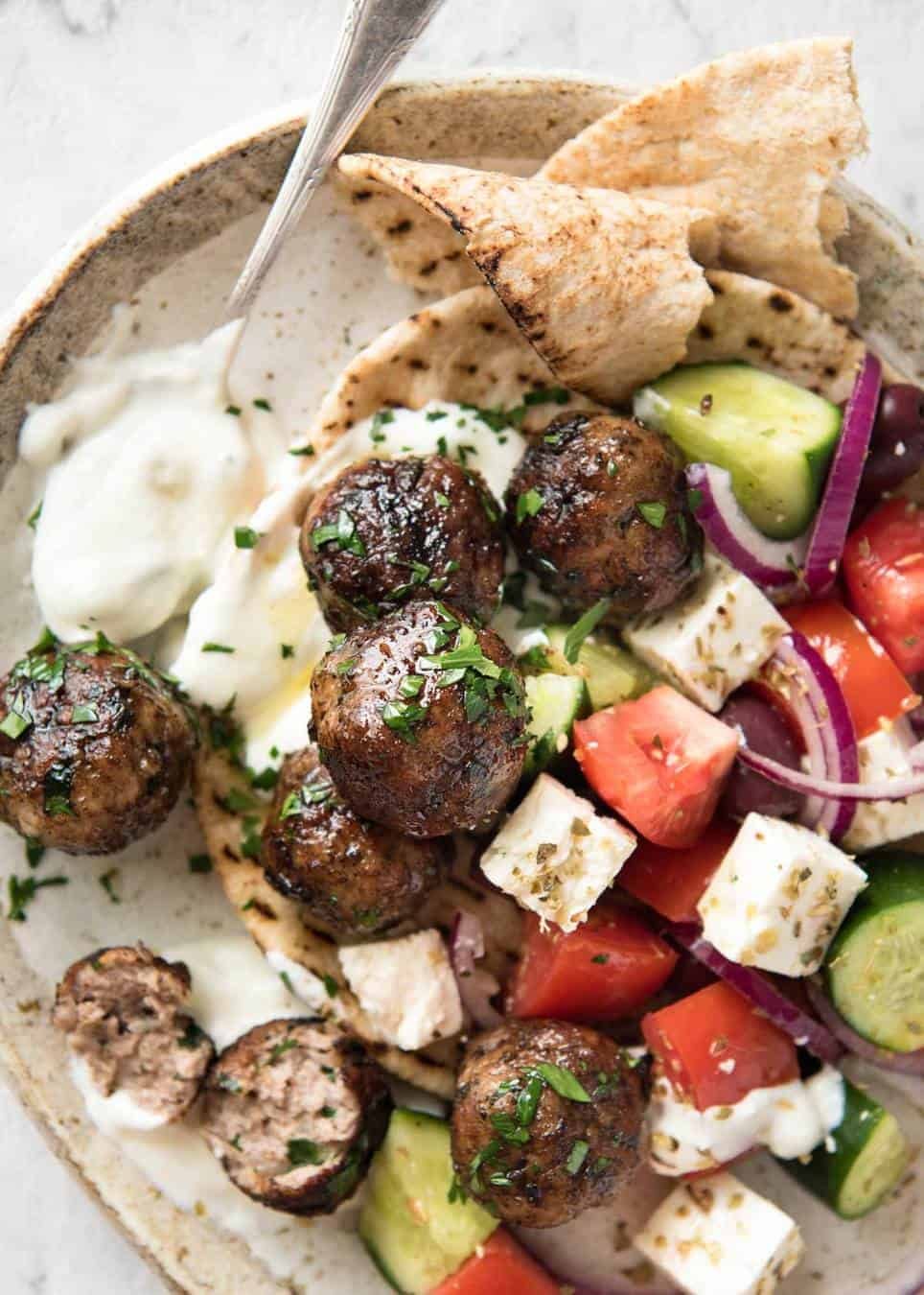 Greek Lamb and Salad Dinner | RecipeTin Eats