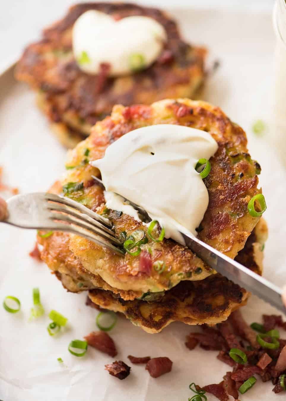 Cheese and Ham Pancakes | RecipeTin Eats
