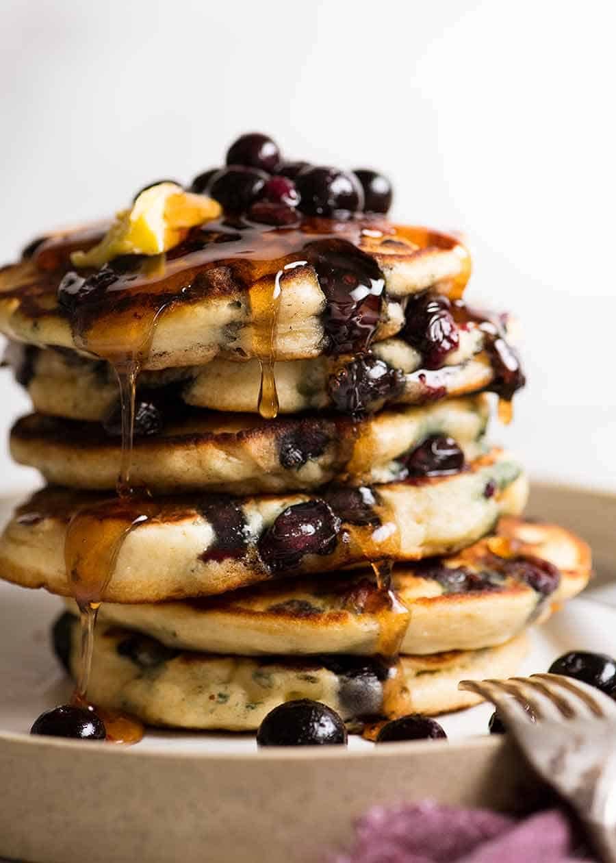 Extra Fluffy Blueberry Pancakes | RecipeTin Eats
