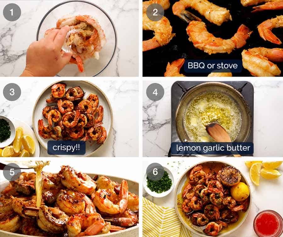 Crispy Grilled Shrimp (Prawns) with Lemon Garlic Butter | RecipeTin Eats