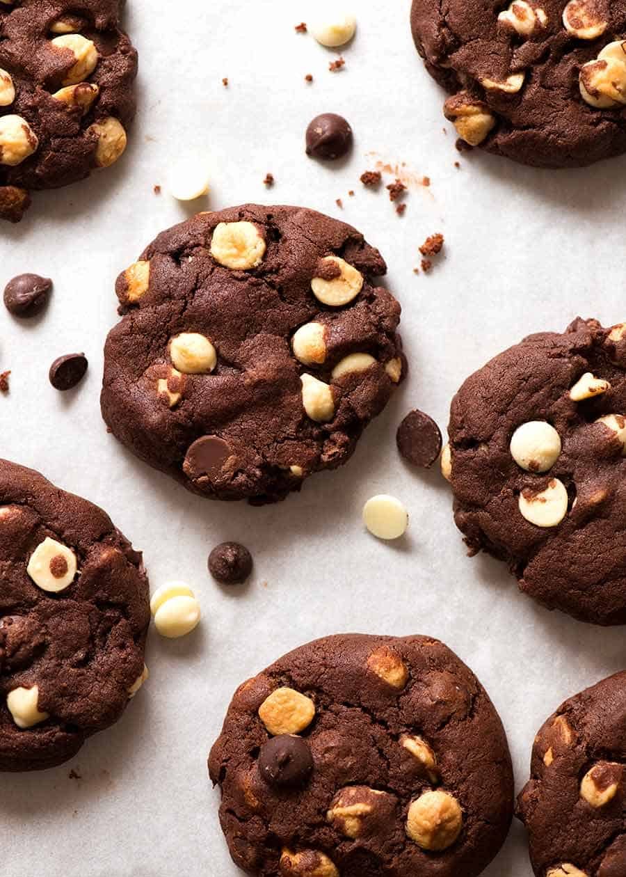 Outrageous Triple Chocolate Cookies | RecipeTin Eats