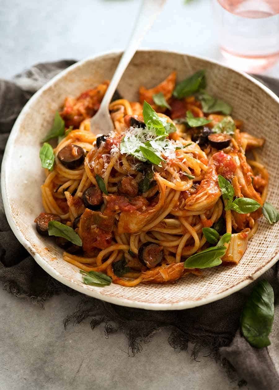 Sicilian Chicken Spaghetti | RecipeTin Eats