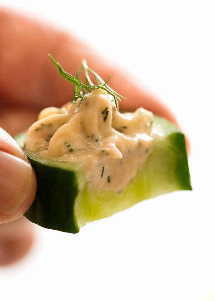 Cucumber Canapés with Smoked Salmon Mousse | RecipeTin Eats