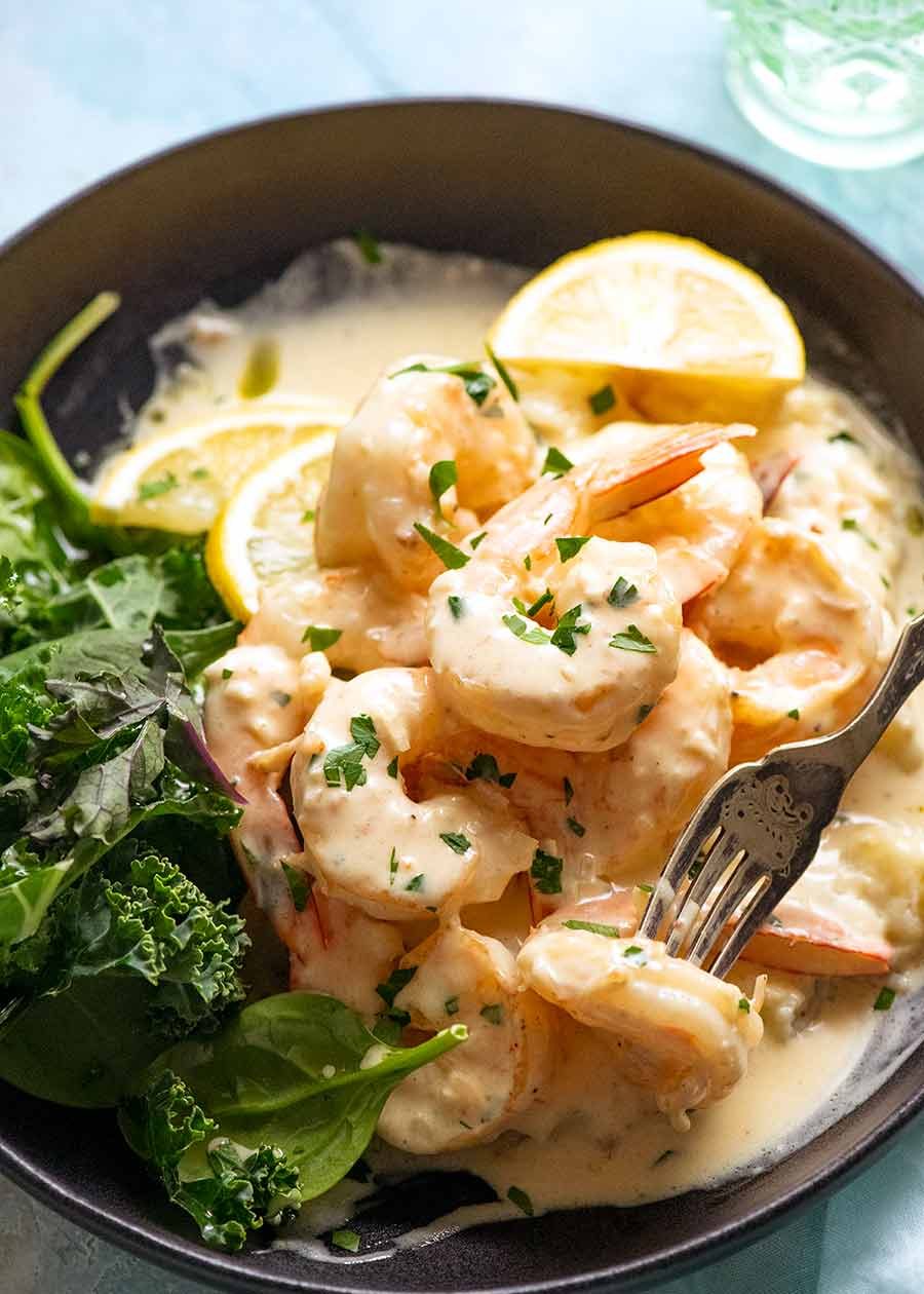 Creamy Garlic Prawns (Shrimp) | RecipeTin Eats