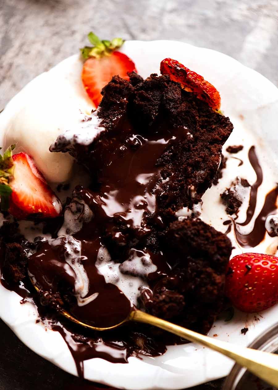 Molten Chocolate Cakes – with real chocolate centres! | RecipeTin Eats