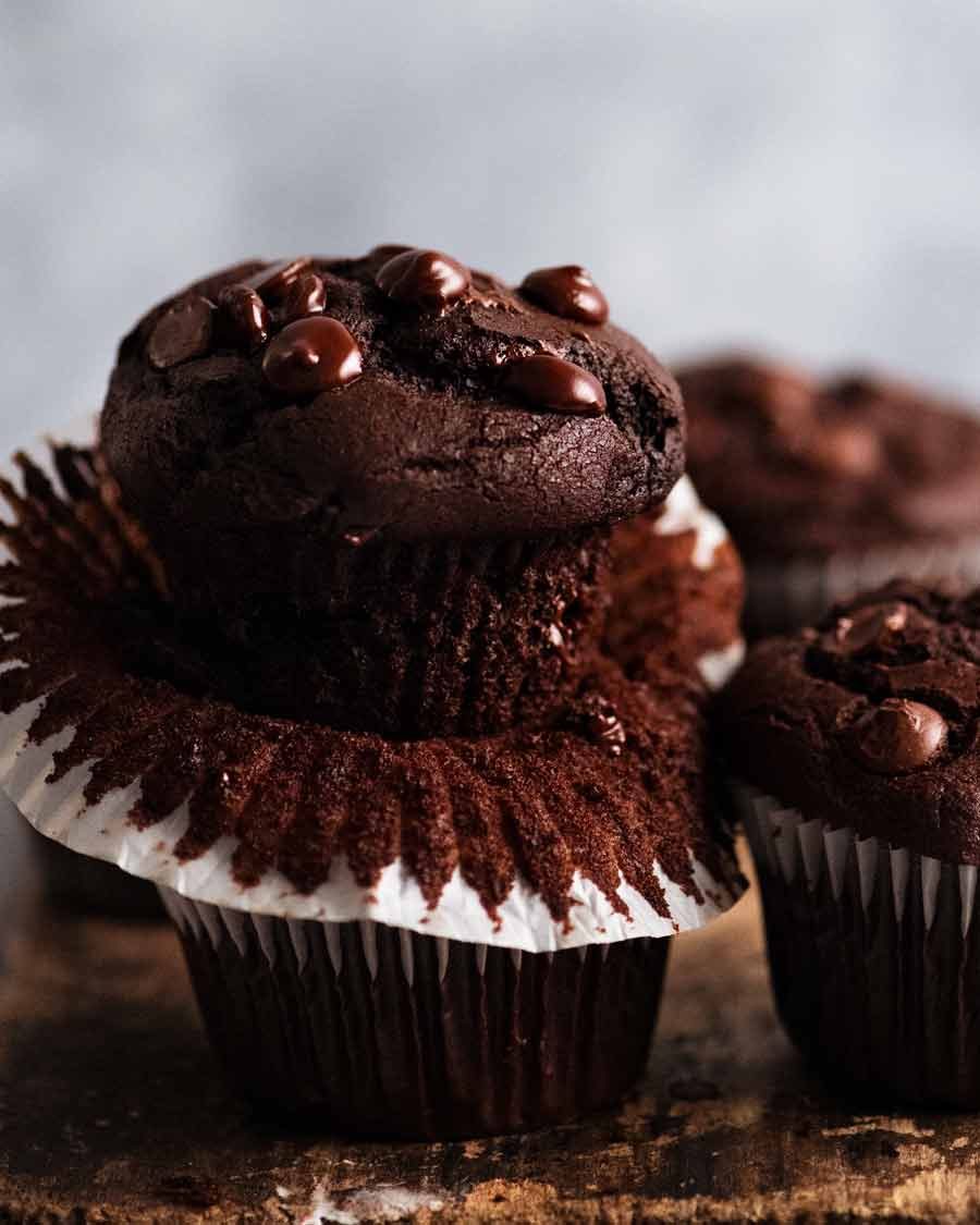 Moist Chocolate Chip Muffin | RecipeTin Eats