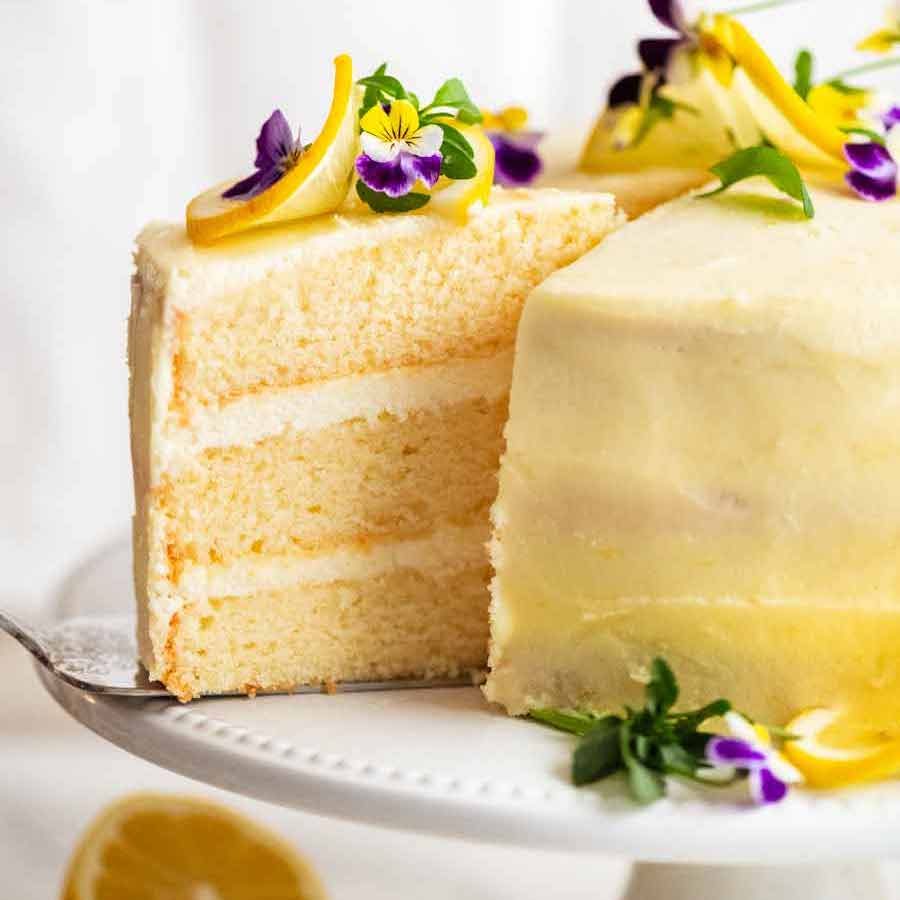 Lemon Cake with Fluffy, Less-Sweet Lemon Frosting | RecipeTin Eats