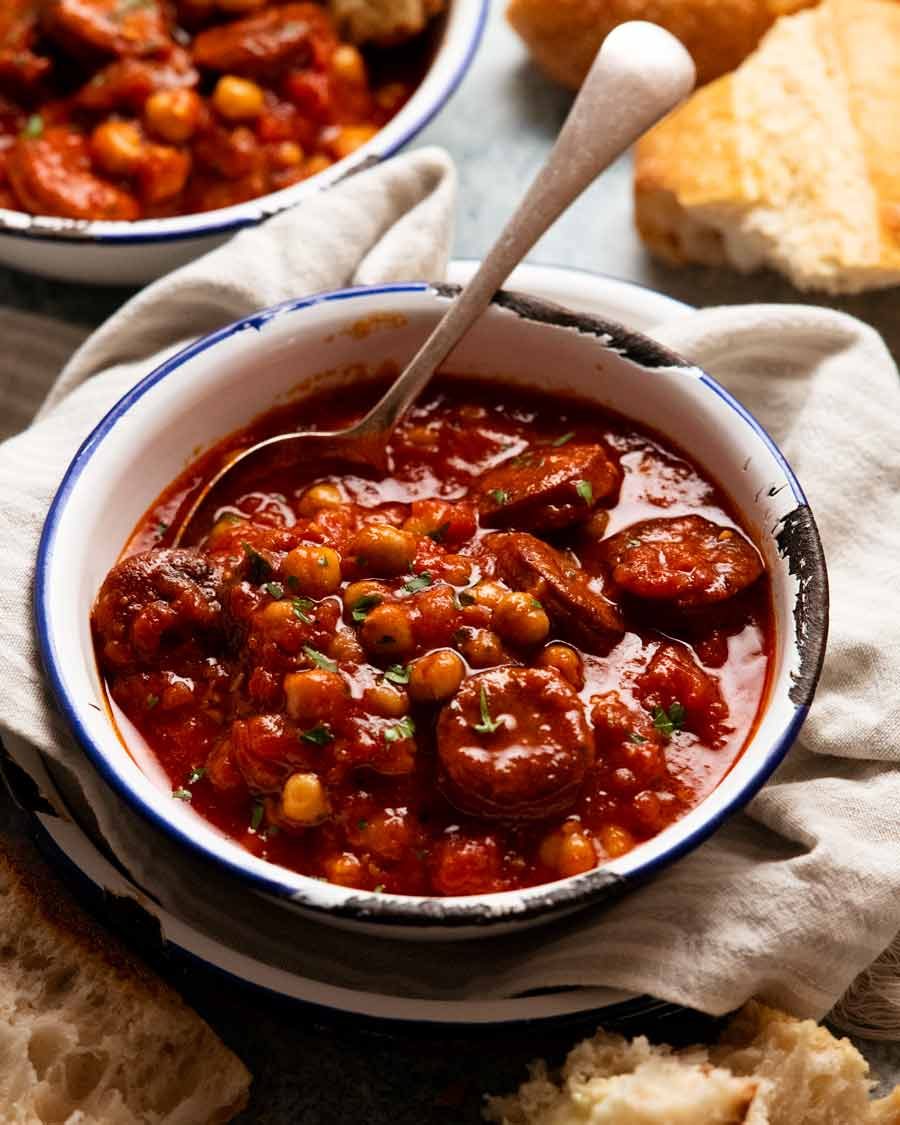 Chorizo chickpea stew (quick!) | RecipeTin Eats